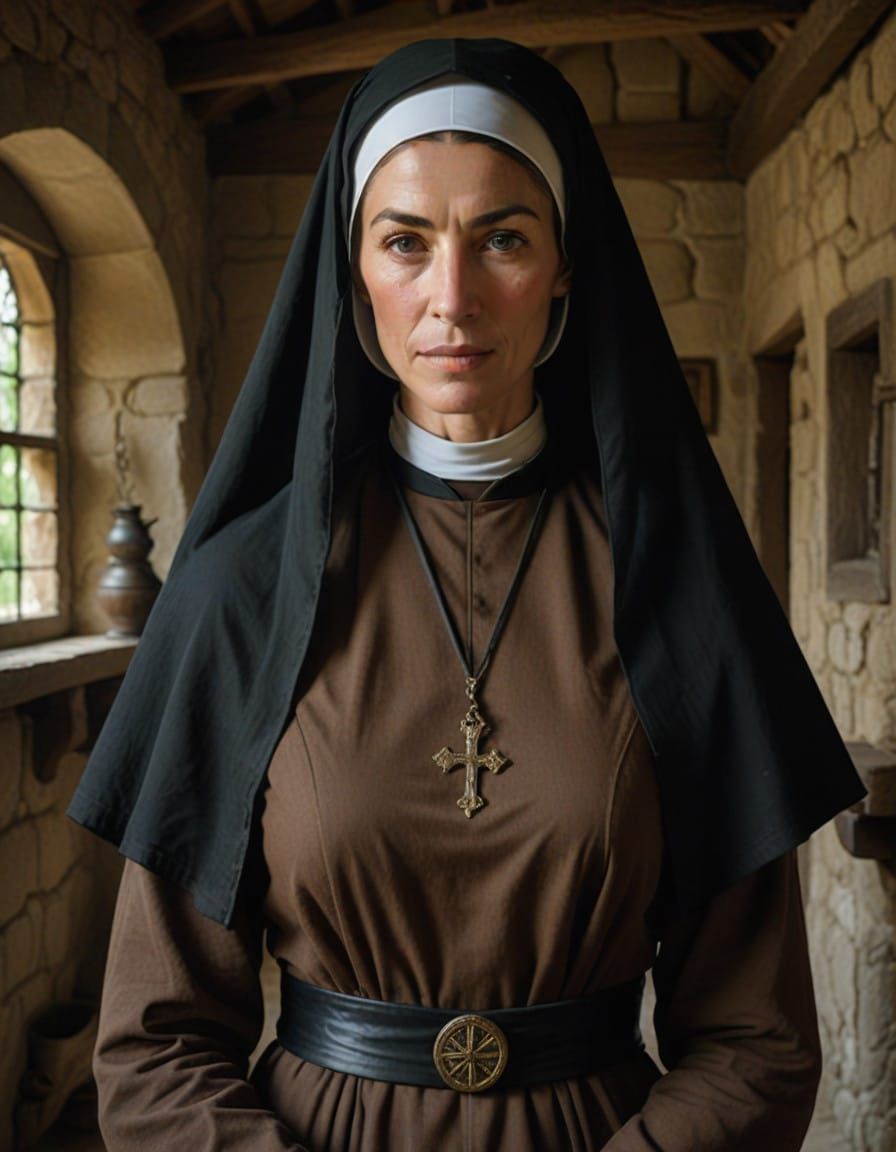 Vala Mal Doran Disguised as A Nun - Claudia Black as a Medie...