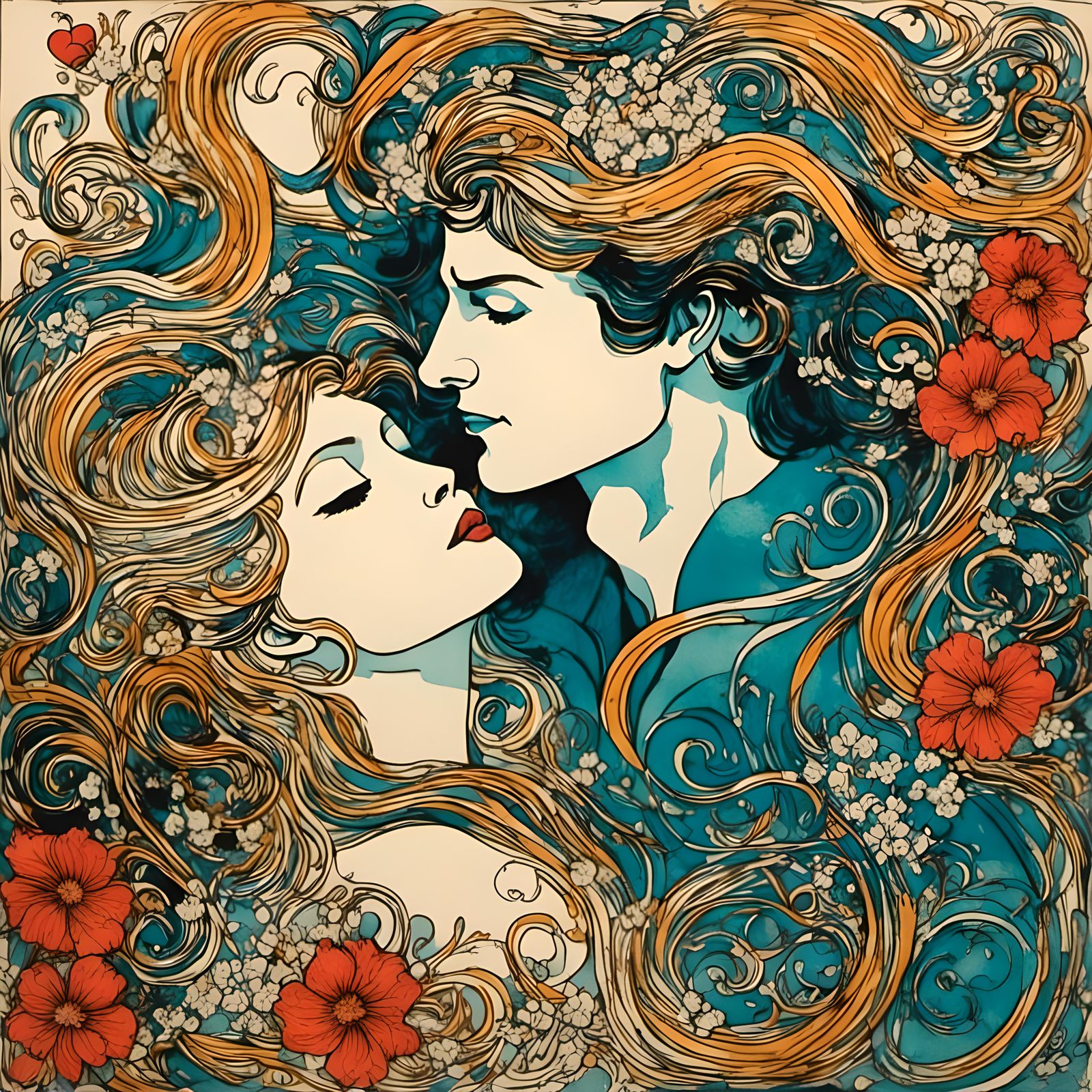 Lovers entwined, divine, divine - AI Generated Artwork - NightCafe Creator