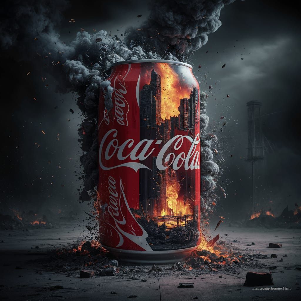 a Surreal "Coca-Cola" Can and a Apocalyptic City - AI Generated Artwork - NightCafe Creator