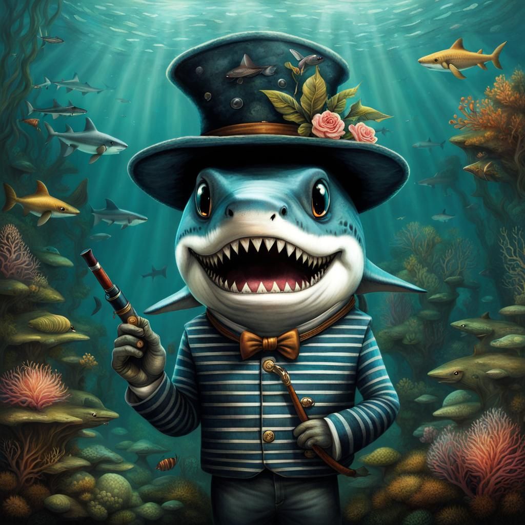 Friendly shark - AI Generated Artwork - NightCafe Creator