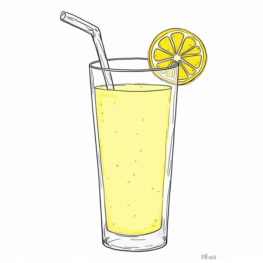 Vintage-Style Black and White Lemonade Illustratio... - AI Art