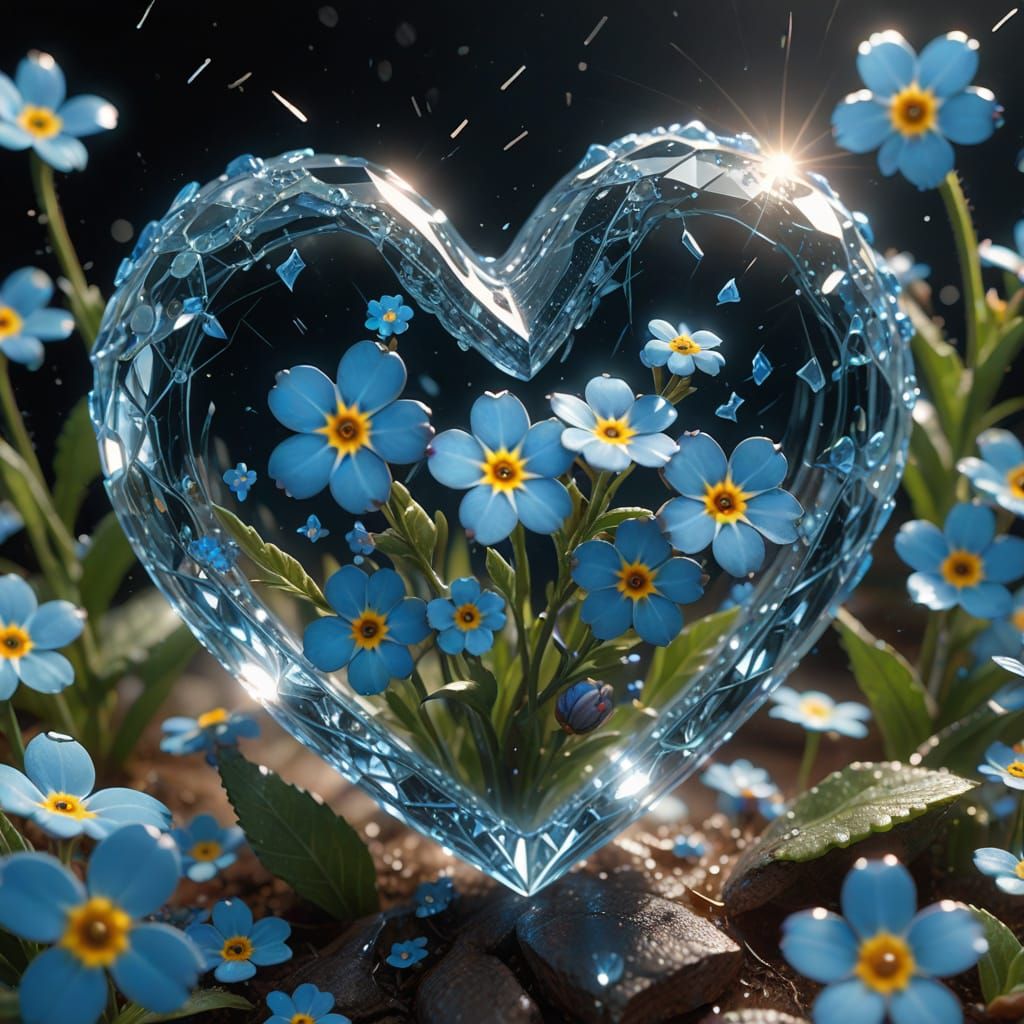 Happy Valentines 💙 - Hyper-Realistic Heart-Shaped Crystal i...