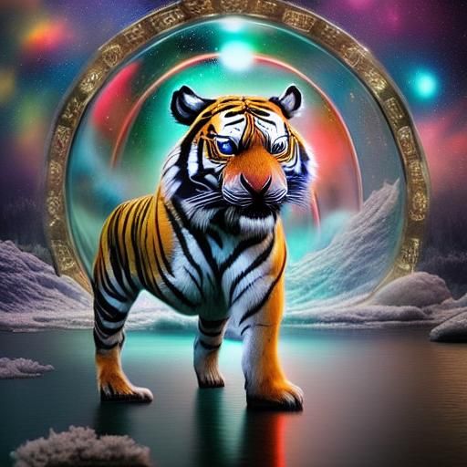 Cosmic Tiger - AI Generated Artwork - NightCafe Creator