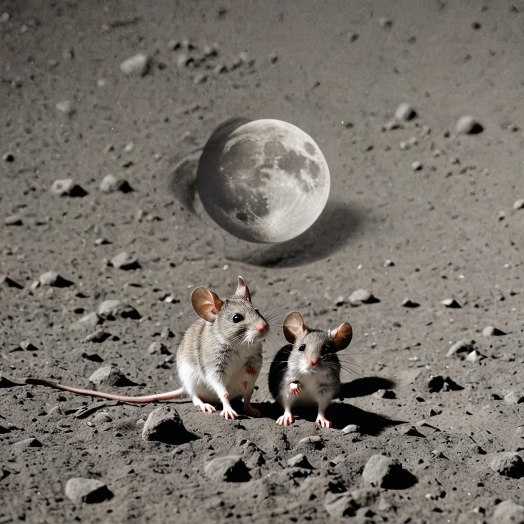 First Mice To The Moon. - AI Generated Artwork - NightCafe Creator