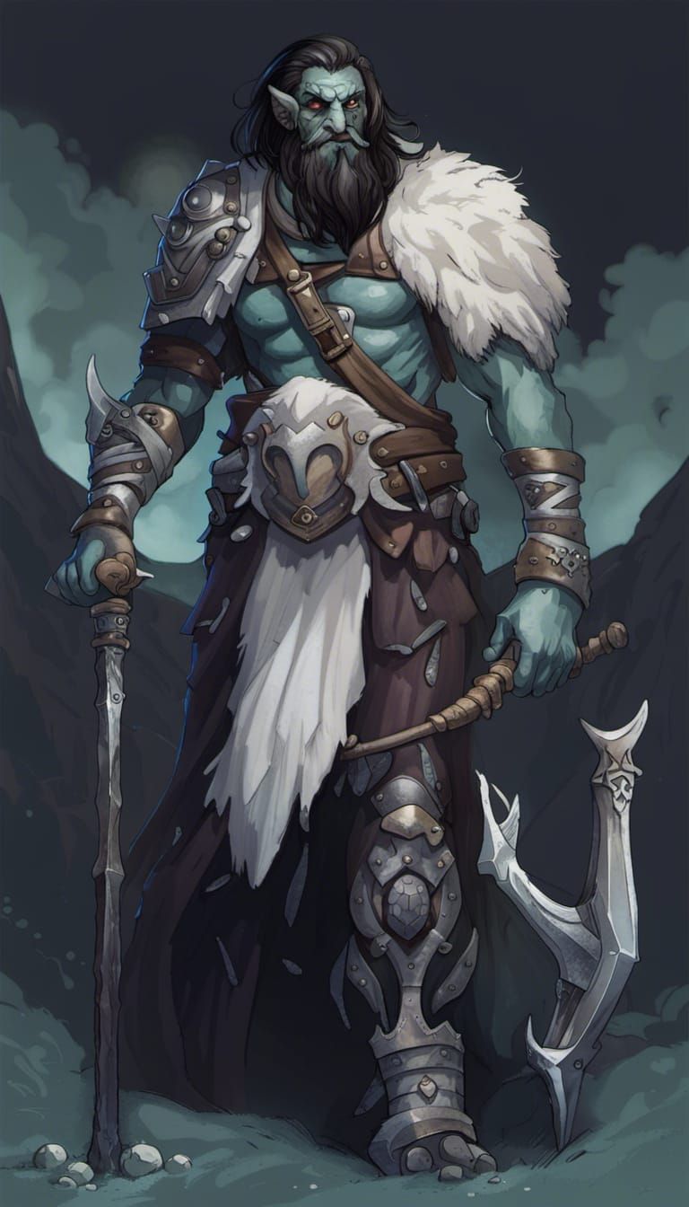 dnd, goliath, firbolg, hafe breed, dark fantasy, unholy paladin ...