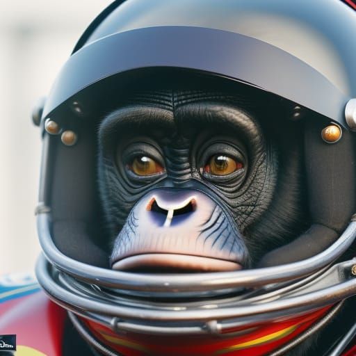 Chimp the Champ: The Racer v10 - AI Generated Artwork - NightCafe Creator