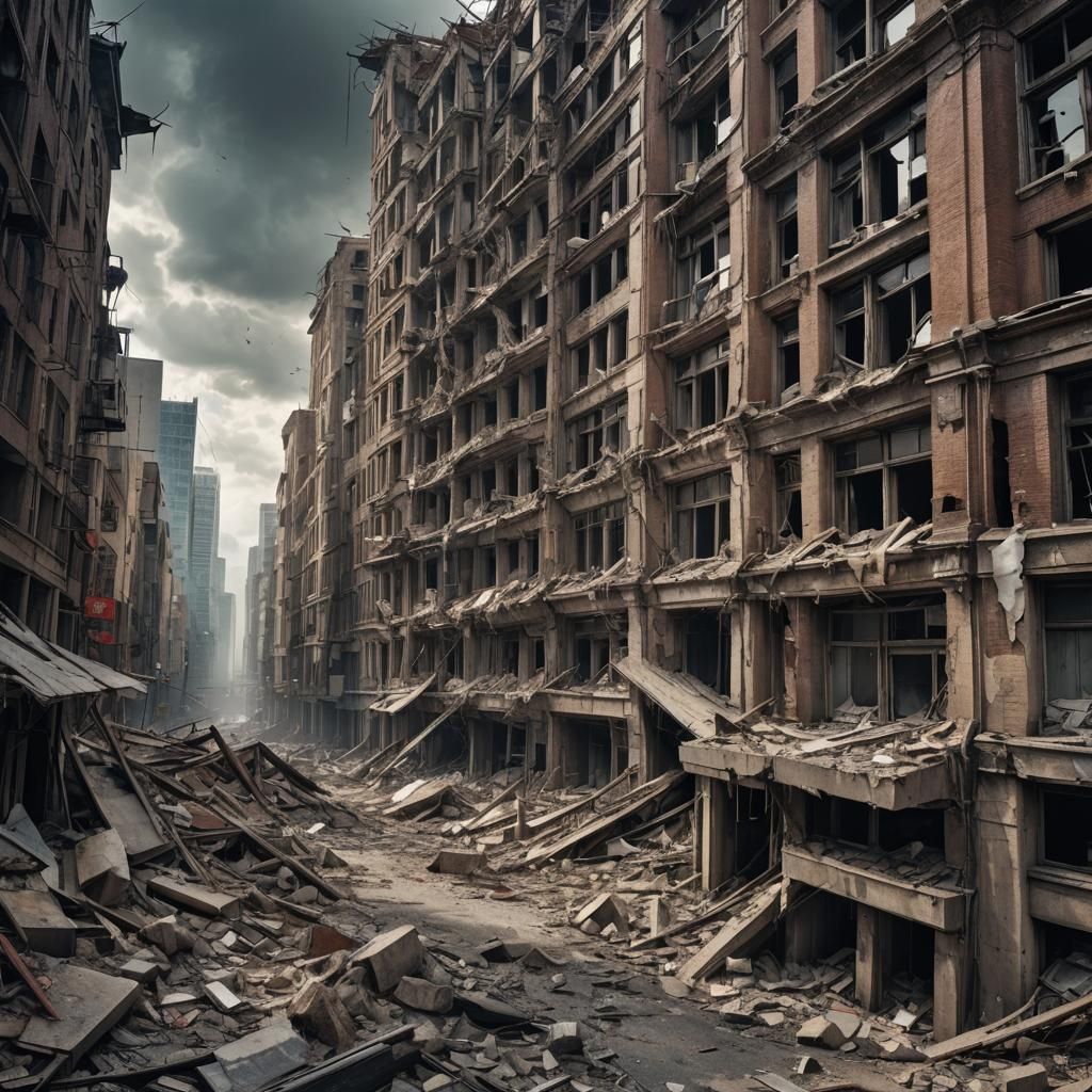 crumbling city - AI Generated Artwork - NightCafe Creator