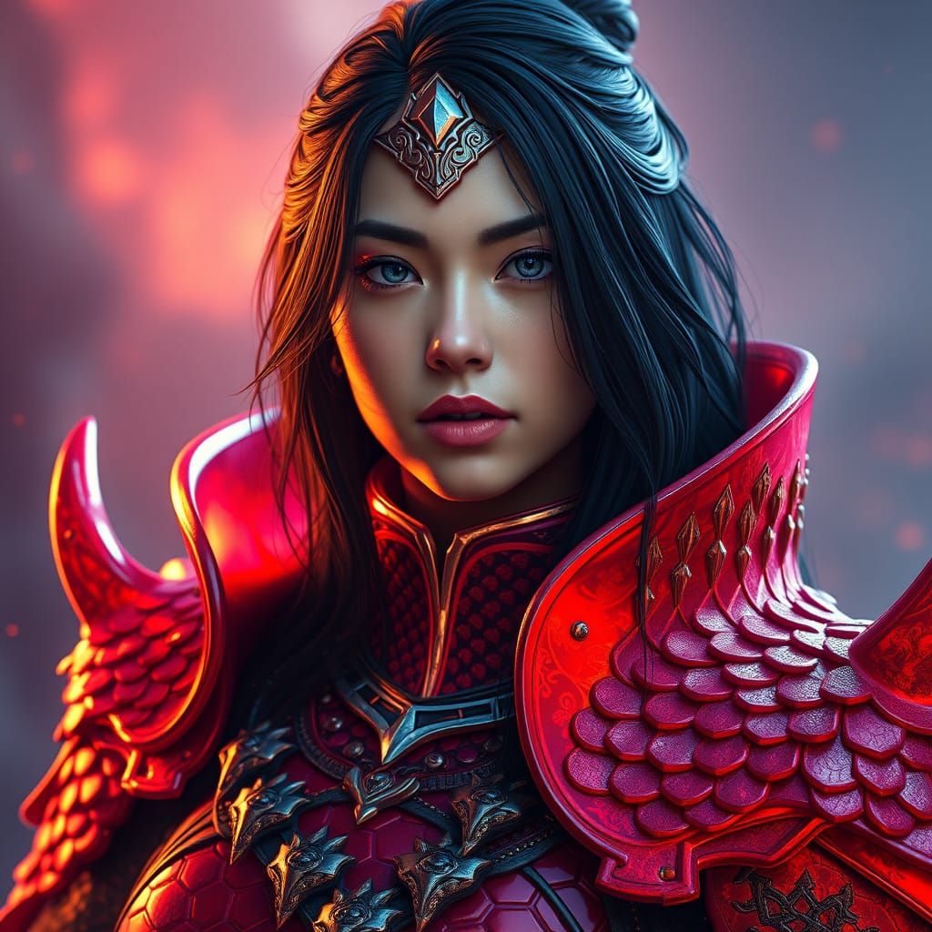 Mia wearing red dragonscale armor - Ethereal Goddess in Crim...