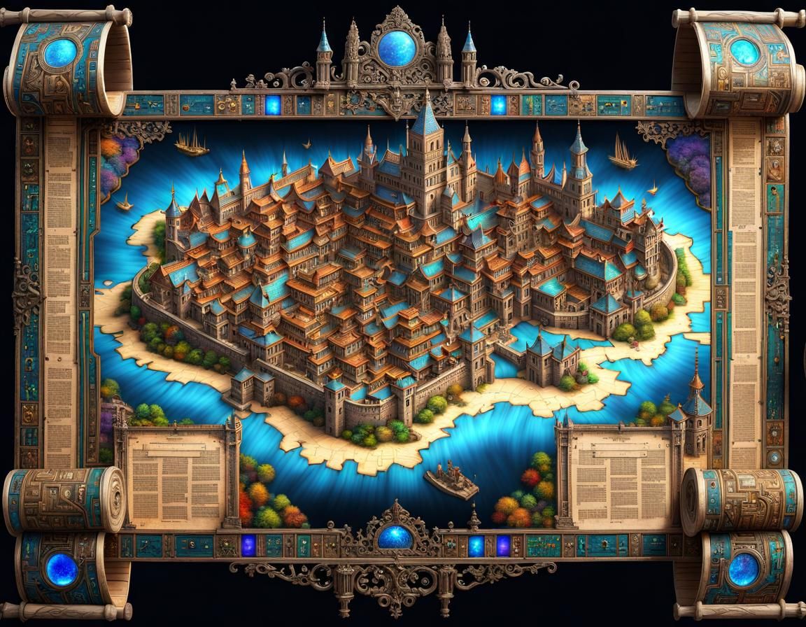Holographic City Map - AI Generated Artwork - NightCafe Creator