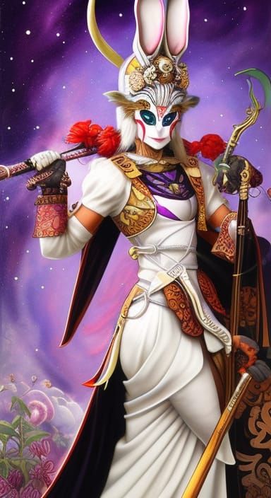 Female Anthropomorphic Rabbit SamuraiDíaDeLosMuertosWendigo, Neko Usagi ...