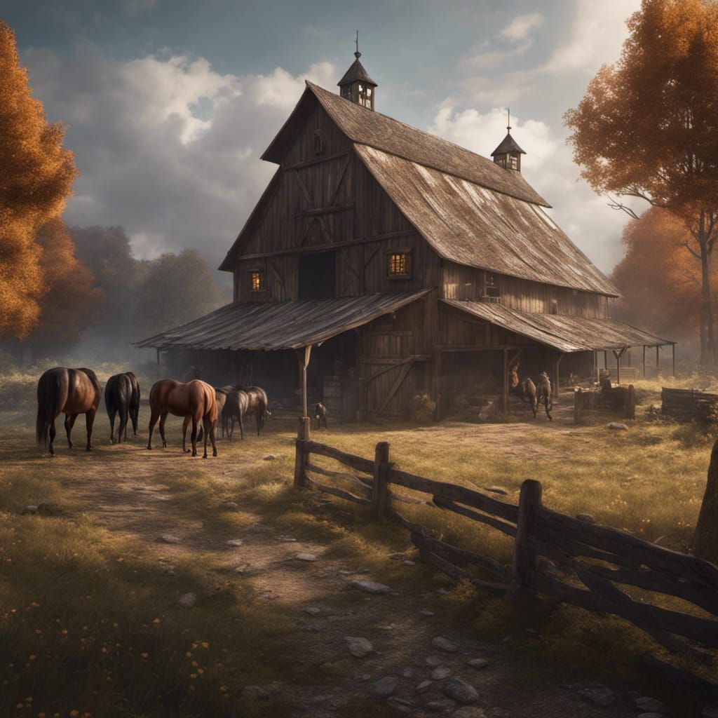 The horse barn - AI Generated Artwork - NightCafe Creator