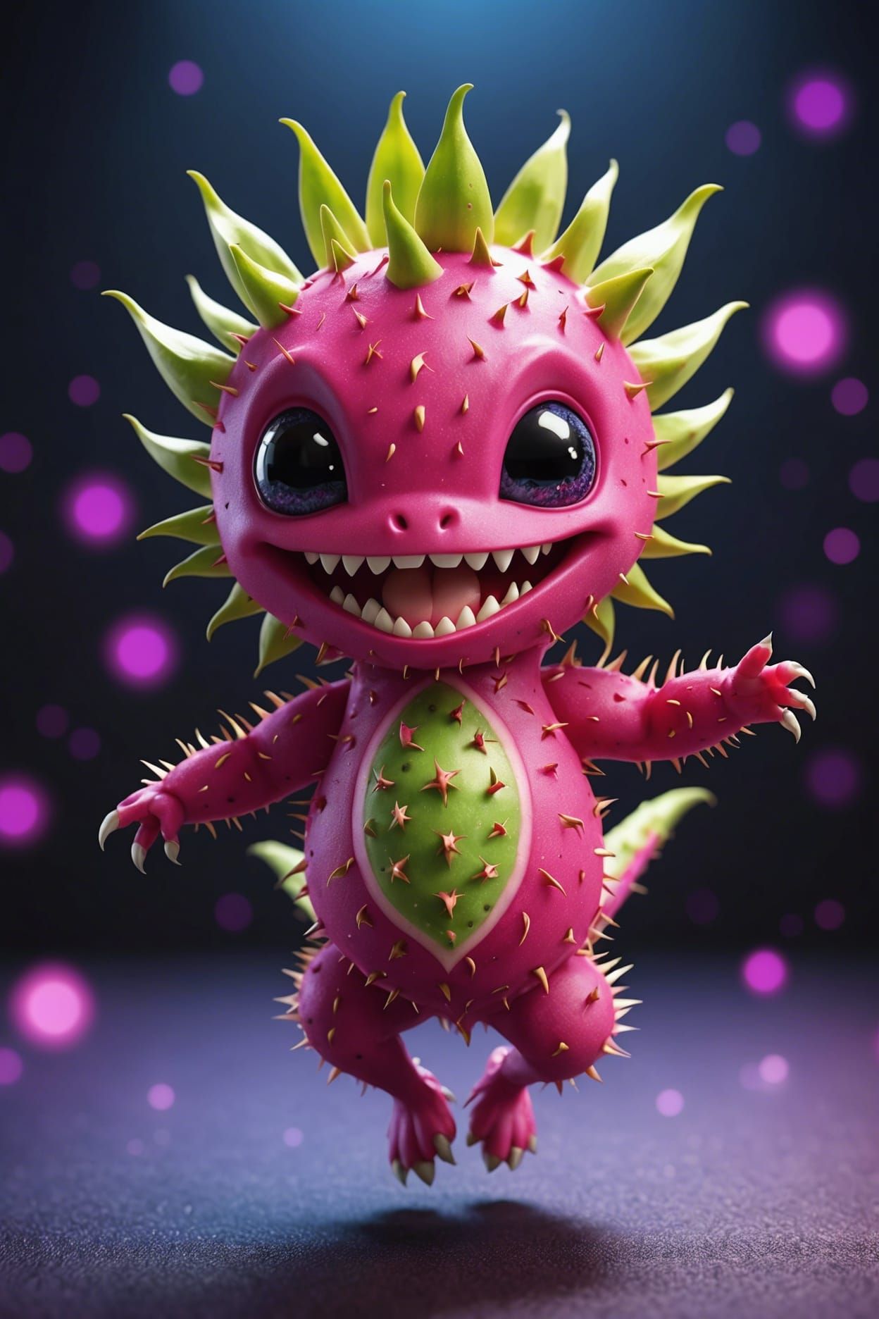 Chibi Dragon Fruit (Happy’taya) - AI Generated Artwork - NightCafe Creator
