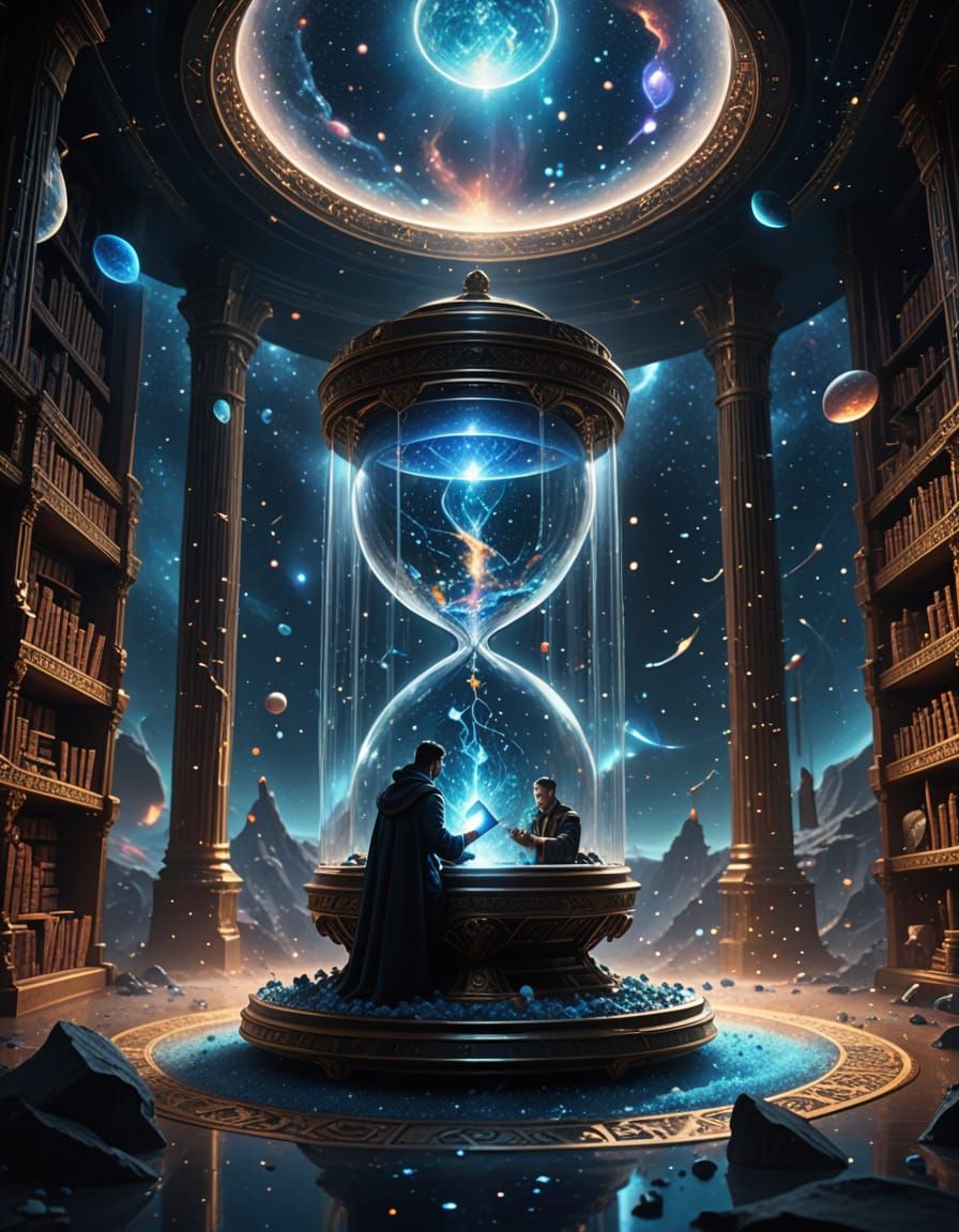 Library of The Time Wizard - Timeless Library in Cosmic Spac...