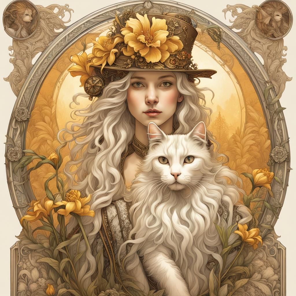 Old engraving in the style of Albrecht Dürer, ornately framed with ...