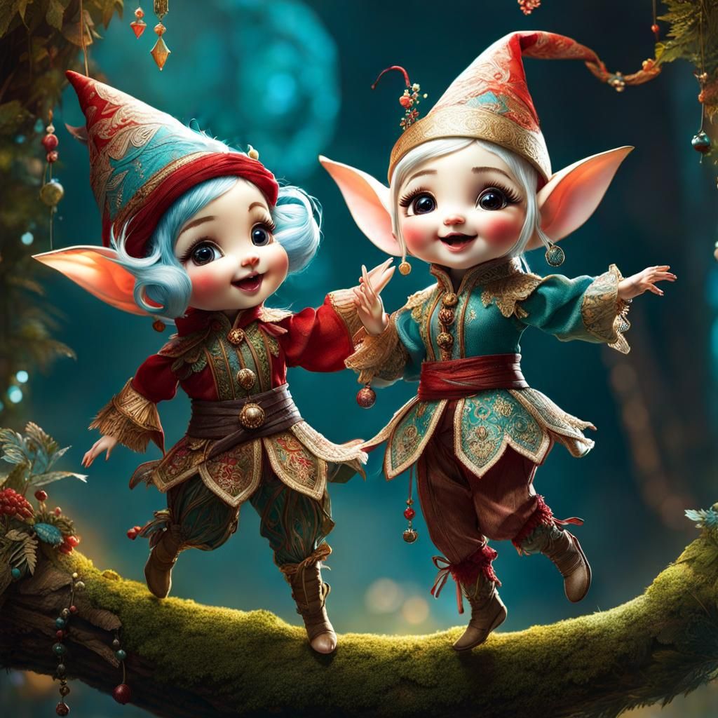 Puppet Elfs Dancing - AI Generated Artwork - NightCafe Creator