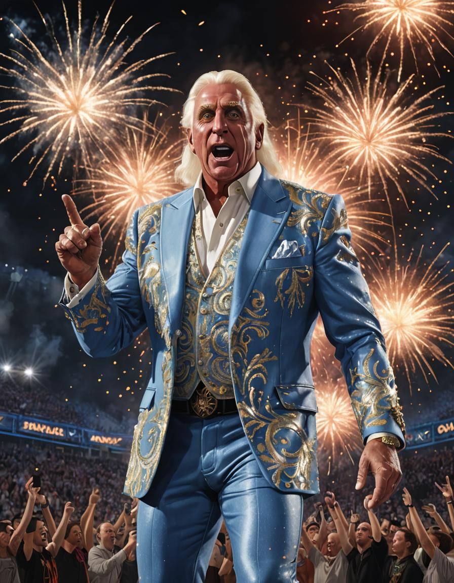 Ric Flair's Grand Epic Entrance for Wrestling Fans - AI Generated ...