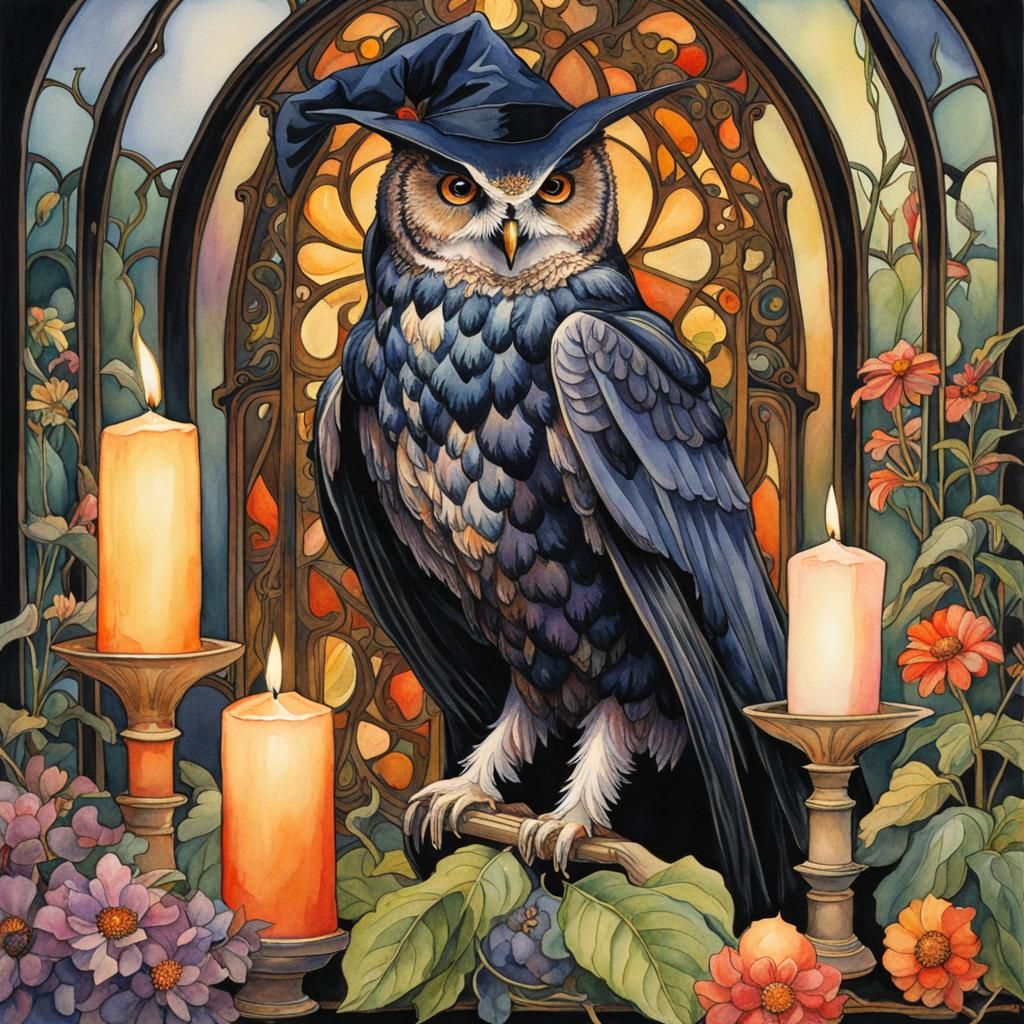 Wizard Owl - AI Generated Artwork - NightCafe Creator