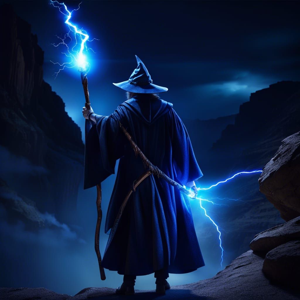 Wizard with lightning power - AI Generated Artwork - NightCafe Creator