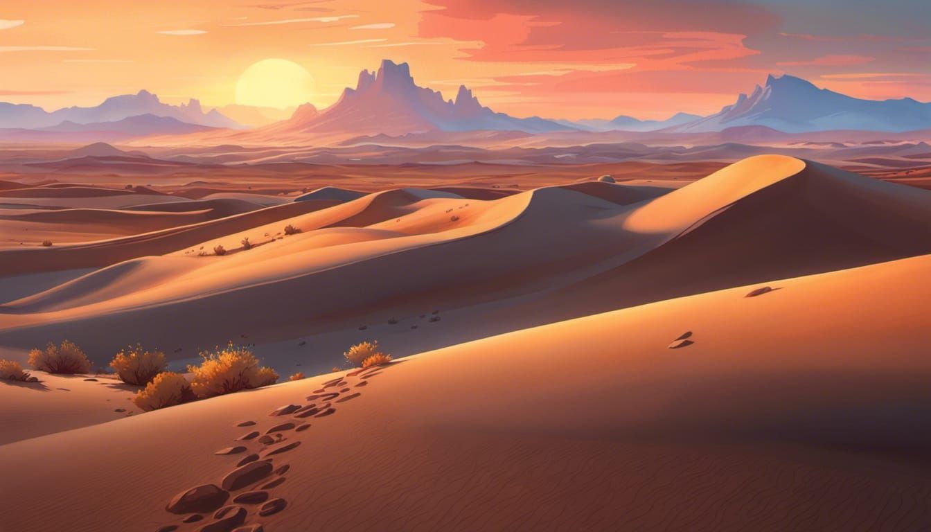 Desert Sunset - AI Generated Artwork - NightCafe Creator