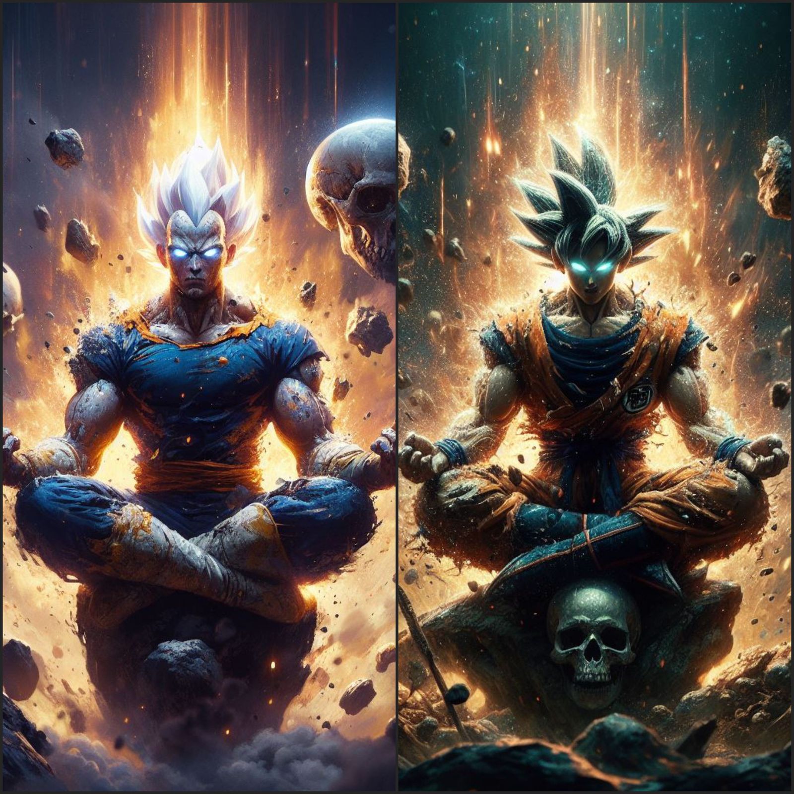 Goku & Vegeta - Meditation - AI Generated Artwork - NightCafe Creator