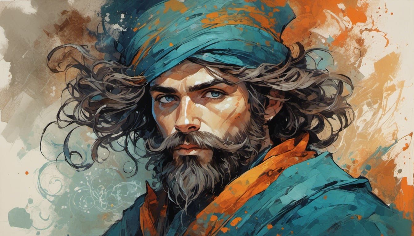 painting of a young bearded sorcerer - AI Generated Artwork - NightCafe ...