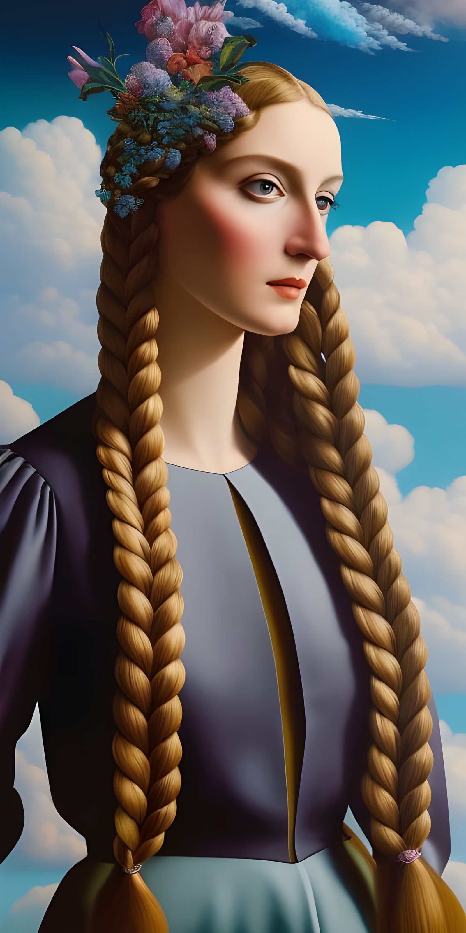 double exposure symmetry modern painting in the style of artist Jan Van ...