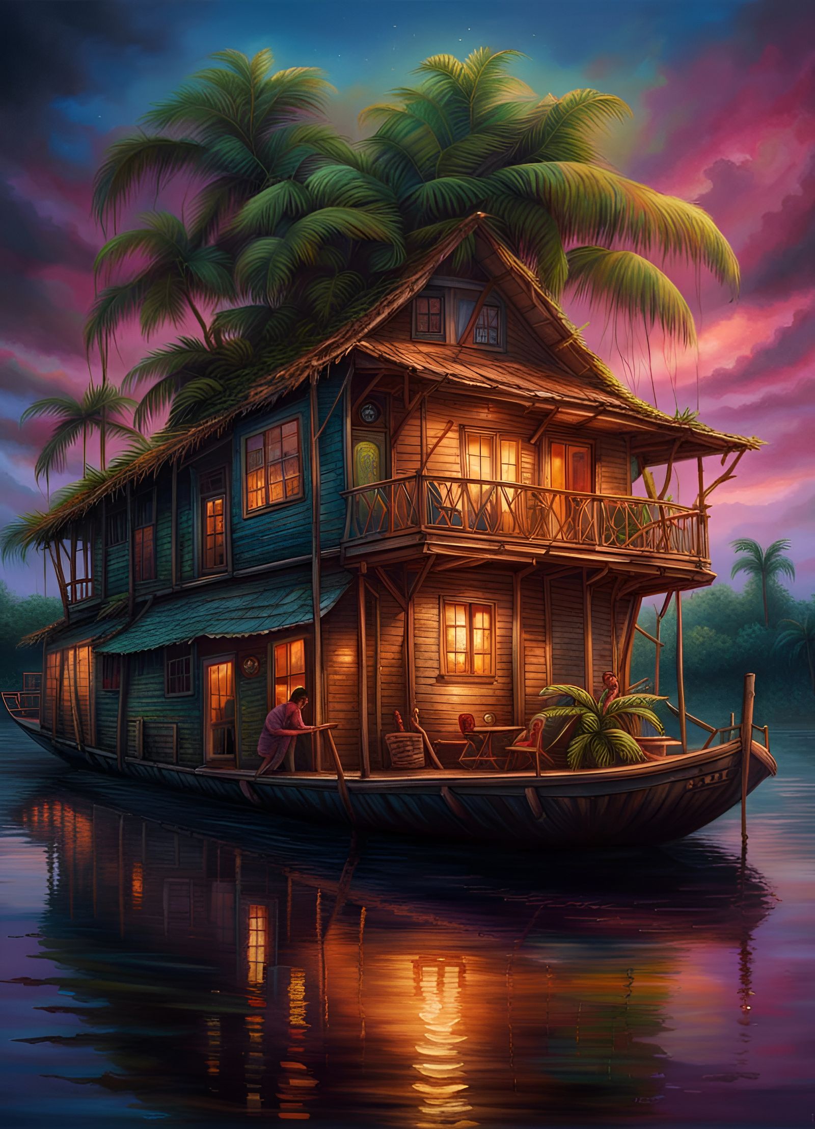 Jungle Floating House - AI Generated Artwork - NightCafe Creator