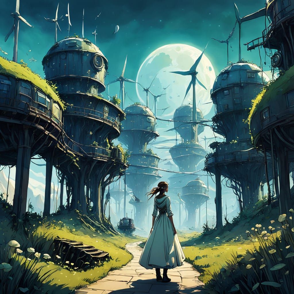 Solarpunk - Surreal Solarpunk Oasis in Ethereal Light