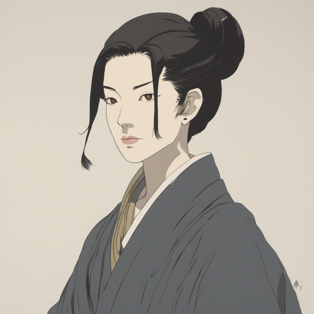 androgynous genderless person, illustration by Takabatake Kasho in ...