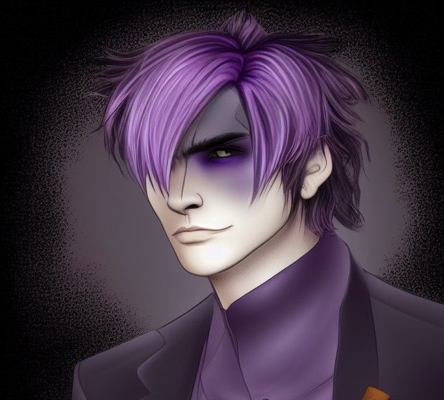 A very handsome man with purple hair and purple eyes - AI Generated ...