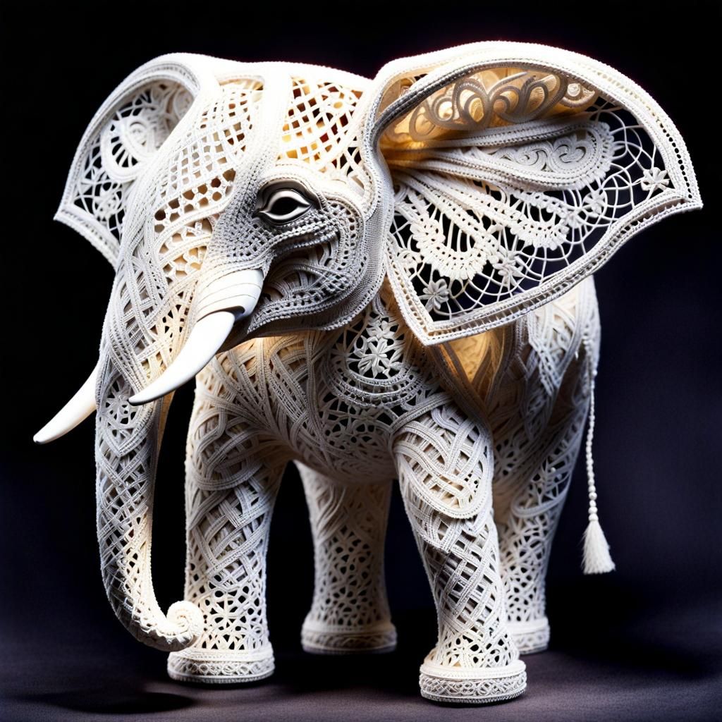 Lace elephant 🐘 - AI Generated Artwork - NightCafe Creator