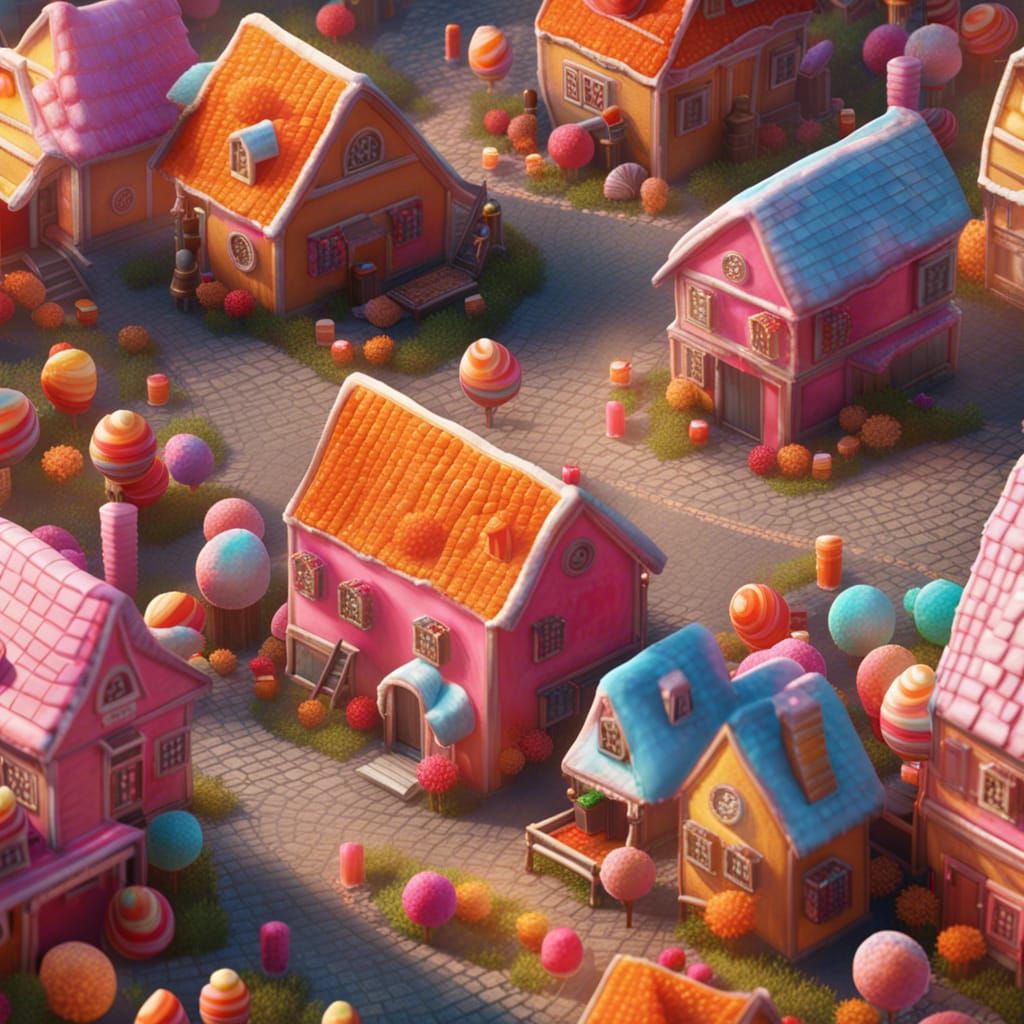 Candy village! - AI Generated Artwork - NightCafe Creator
