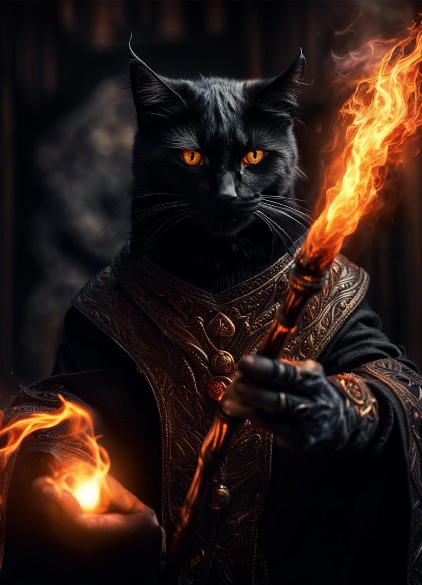 Catfolk Sorcerer - AI Generated Artwork - NightCafe Creator