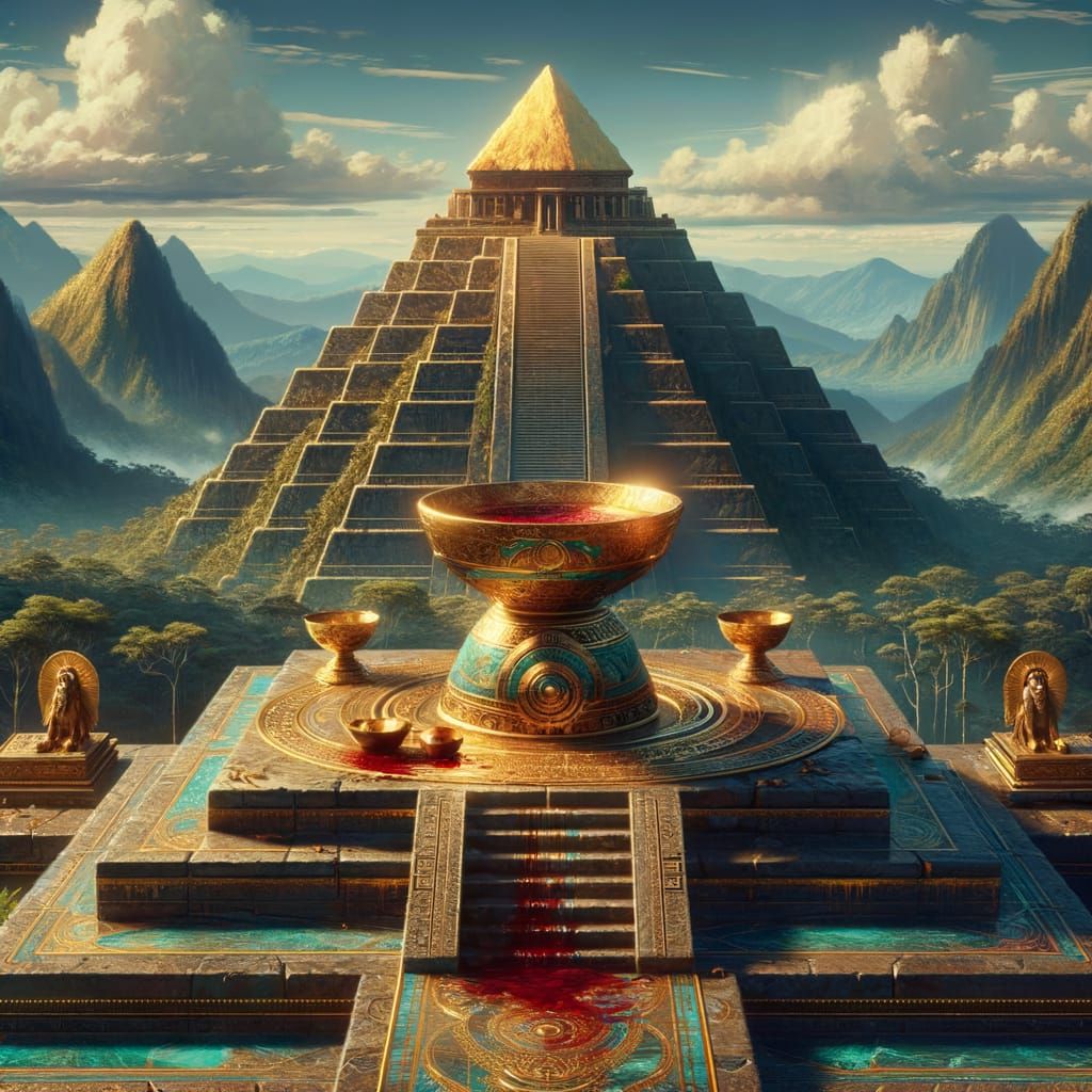 Ancient Inca Pyramid Peak in Amazonian Splendor - AI Art