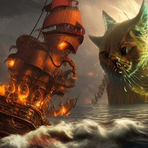 kraken cat - AI Generated Artwork - NightCafe Creator