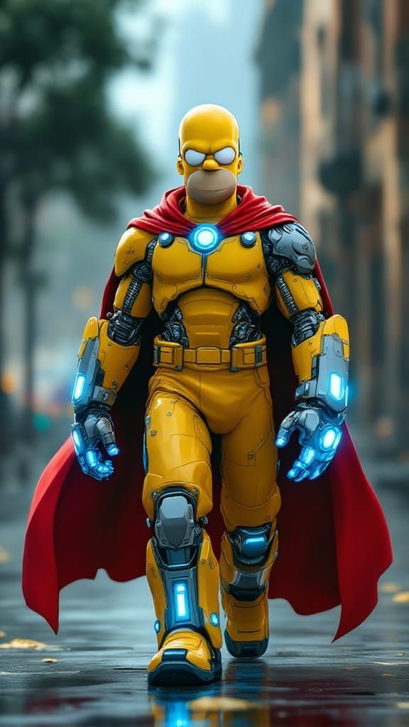 One Doh Man - Saitama-Homer Cyborg Wields Power in Hyperreal...