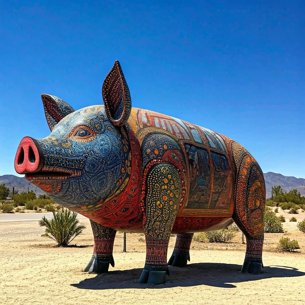 Vibrant Alebrijes Hybrid in the Mexican Wilderness - AI Art