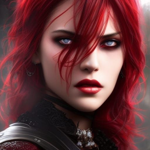 dark red fantasy vampire portrait, 8k resolution, deep color, color ...