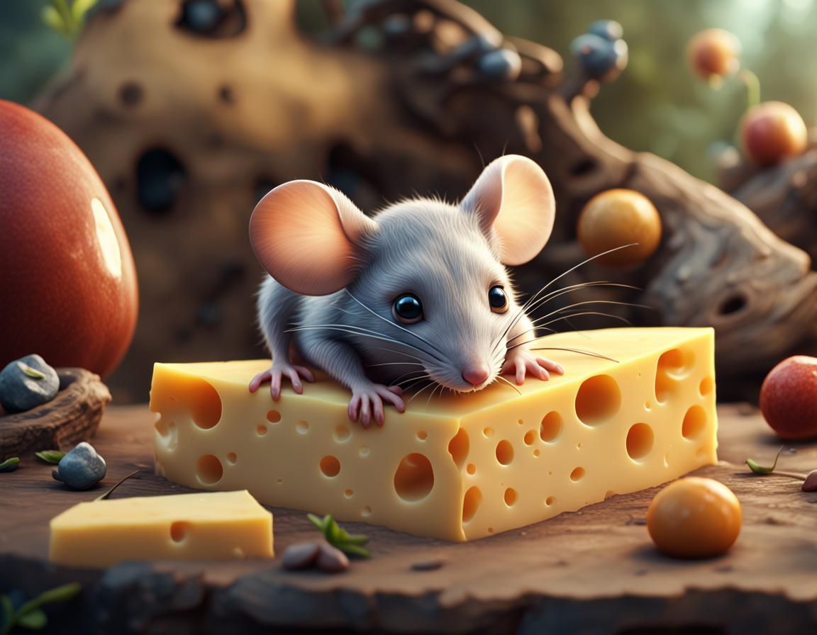 Mouse with cheese - AI Generated Artwork - NightCafe Creator