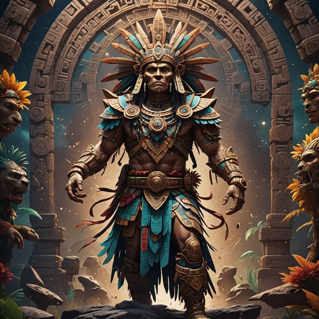 Mixcoatl - Aztec God of the Hunt and Stars - AI Generated Artwork ...
