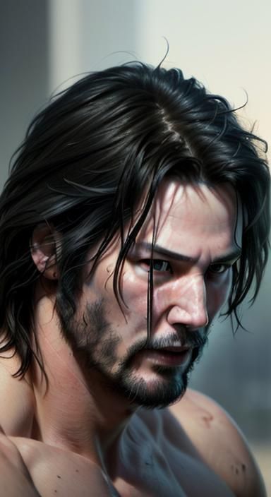 close up on a sunny day a advanced realism muscular, very-real-looking ...