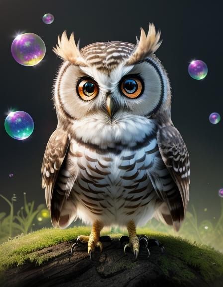 Bubble Owl - AI Generated Artwork - NightCafe Creator