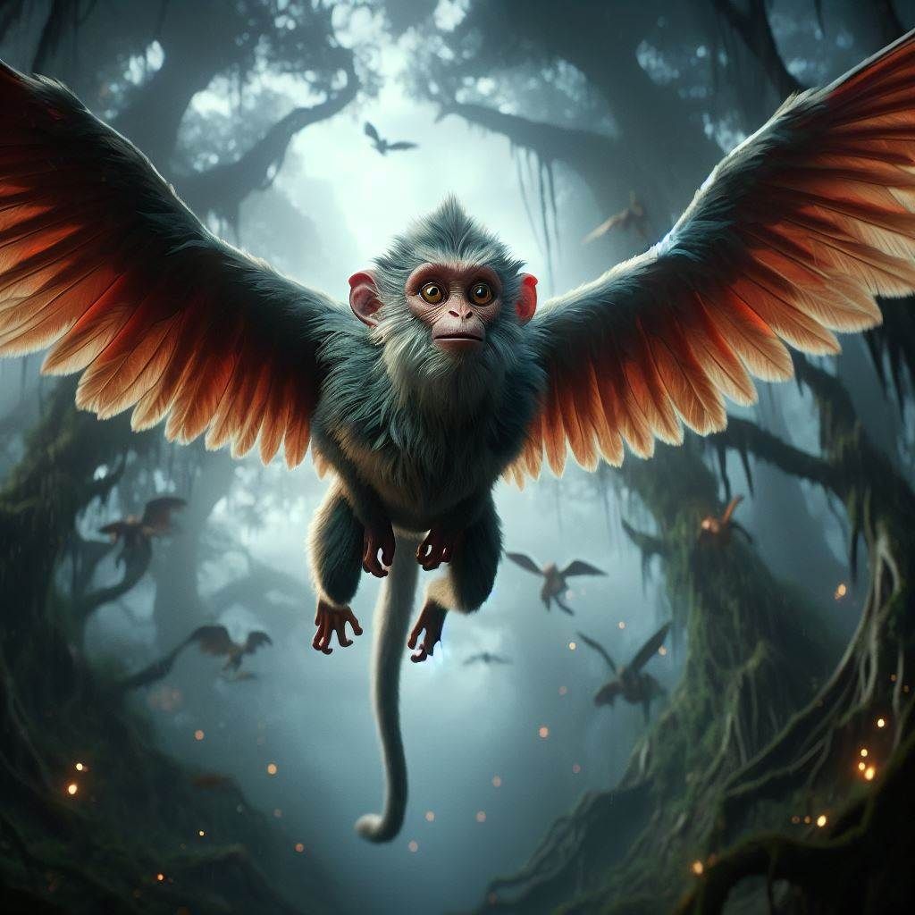 Flying monkey 2 - AI Generated Artwork - NightCafe Creator