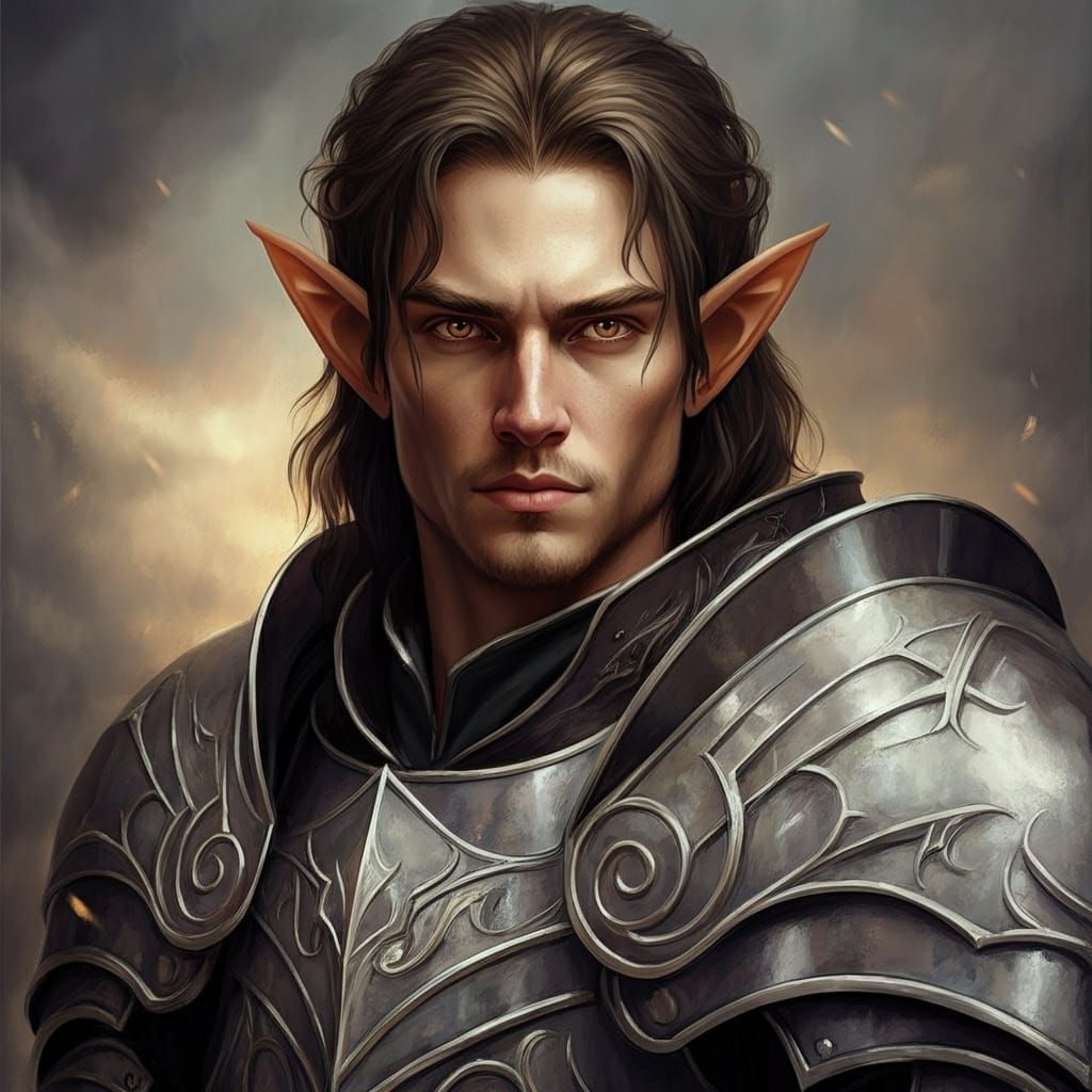 Male elf warrior in plate armor - Elf Warrior in Saber Plate...