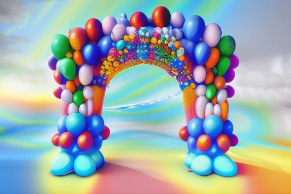 Giant balloon arch sculpture - AI Generated Artwork - NightCafe Creator