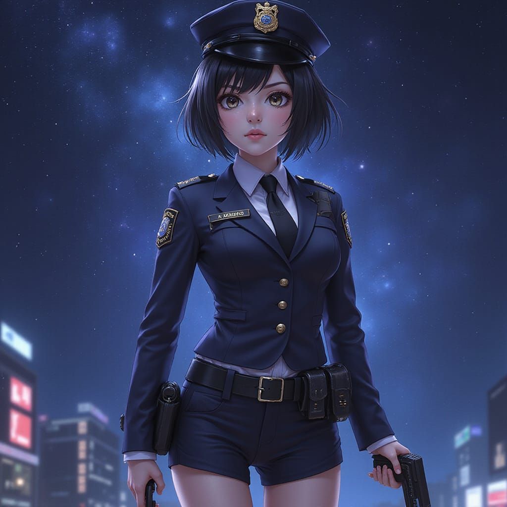 Anime scifi police officer... - Anime scifi police officer.....