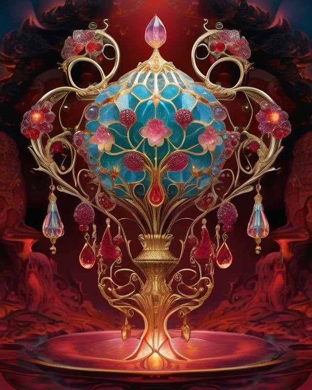 Jeweled Lamp - AI Generated Artwork - NightCafe Creator
