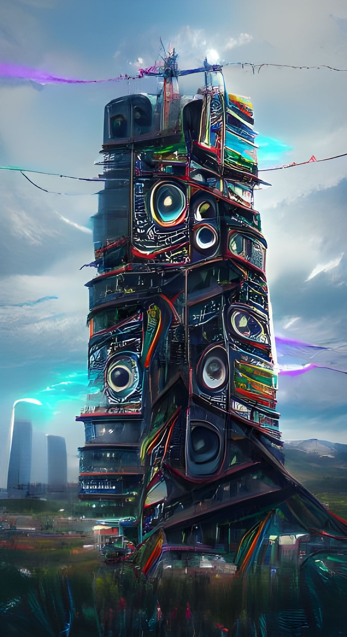 Techno Tower - AI Generated Artwork - NightCafe Creator