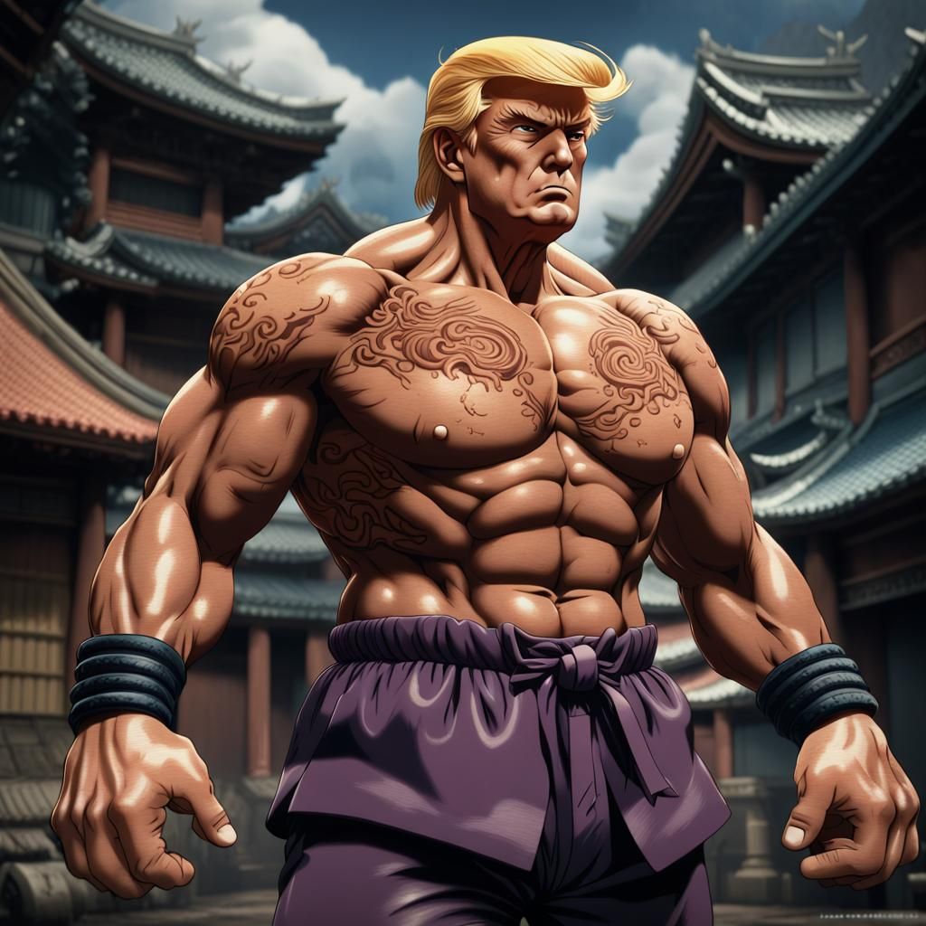 Donald Trump as Yujiro from Baki the Grappler - AI Generated Artwork ...