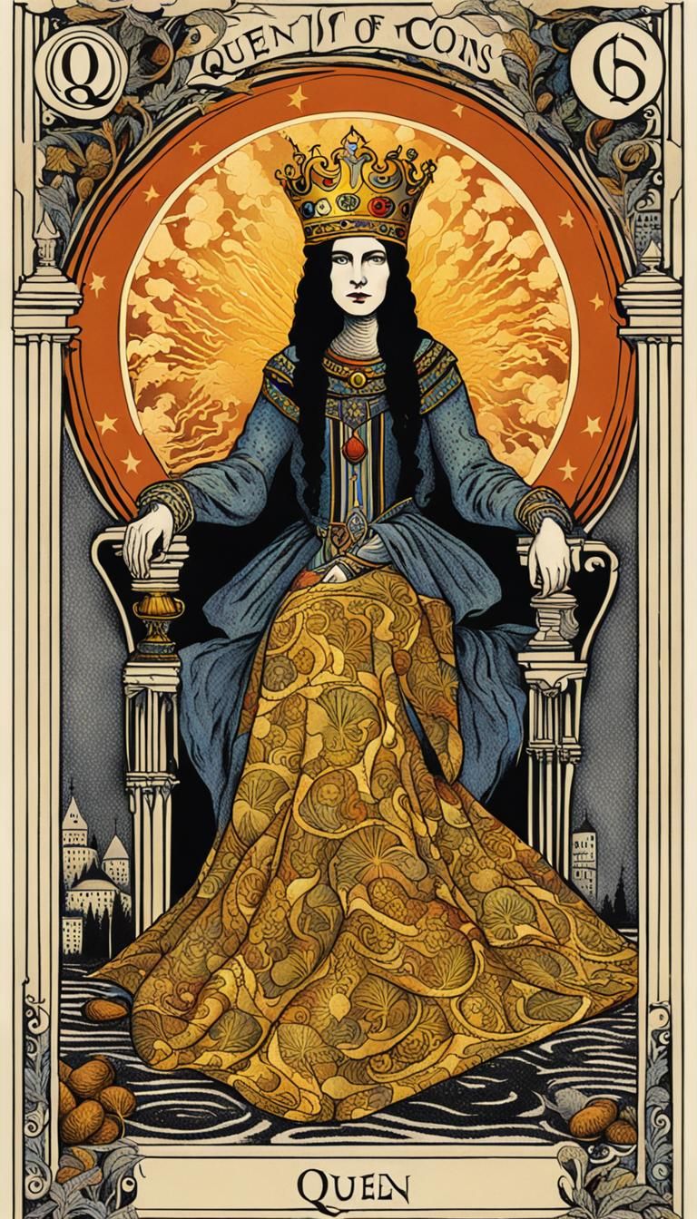 queen of coins, tarot image by Odd Todd Dungmeister - AI Generated ...